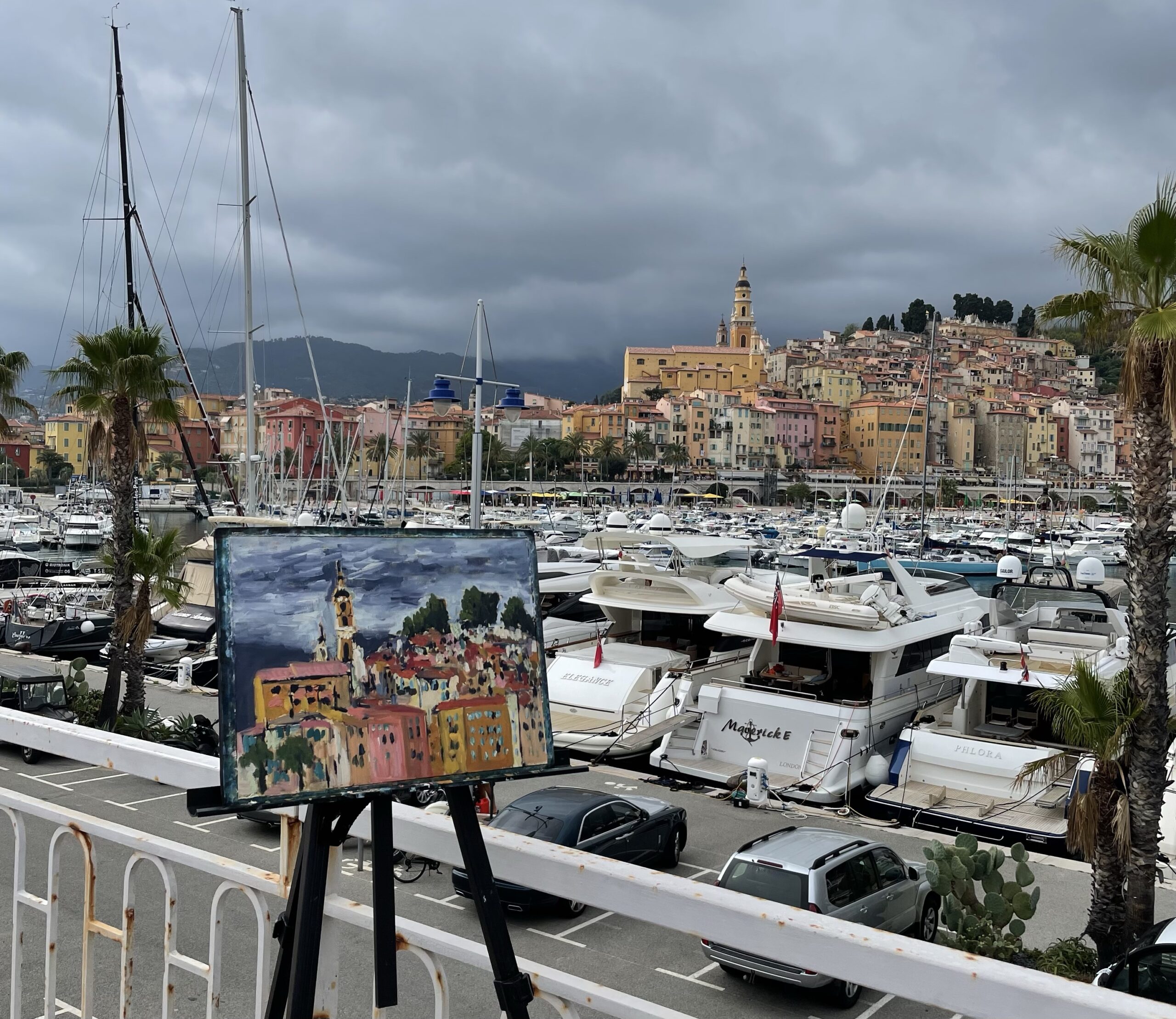 "Menton" painting behind the scene